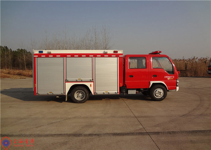 Red Painting Rear Mount Pump Fire Truck , MSB Manual Gearbox Industrial ...