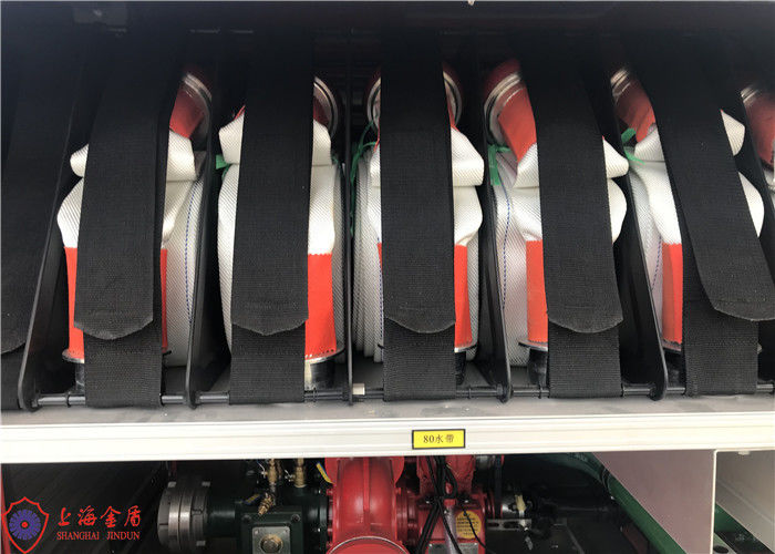 5 Seats Hydraulic Control Clutch Rear Mount Pump Fire Truck With 3 Air ...