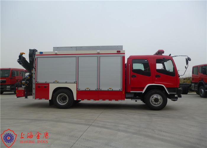 ISUZU Chassis Emergency Rescue Fire Truck Mounted Crane on Rear ...